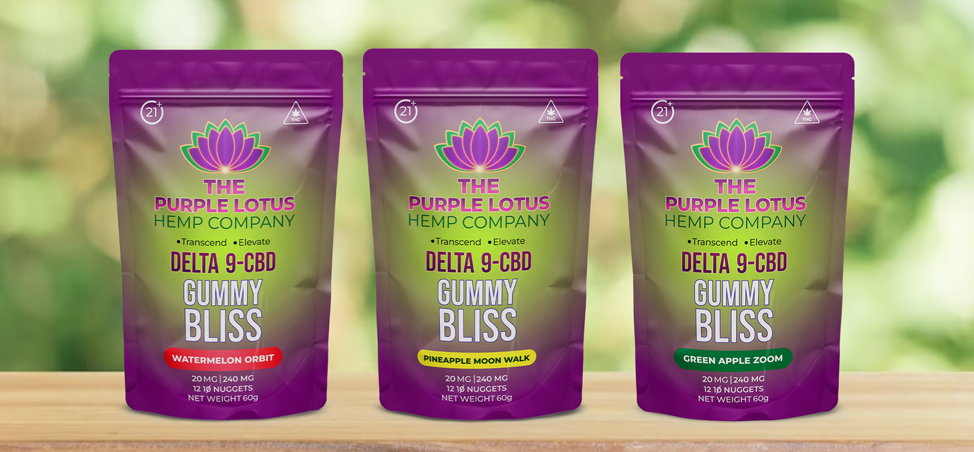 THC-infused Gummy Bliss Nuggets - The Purple Lotus Hemp Company